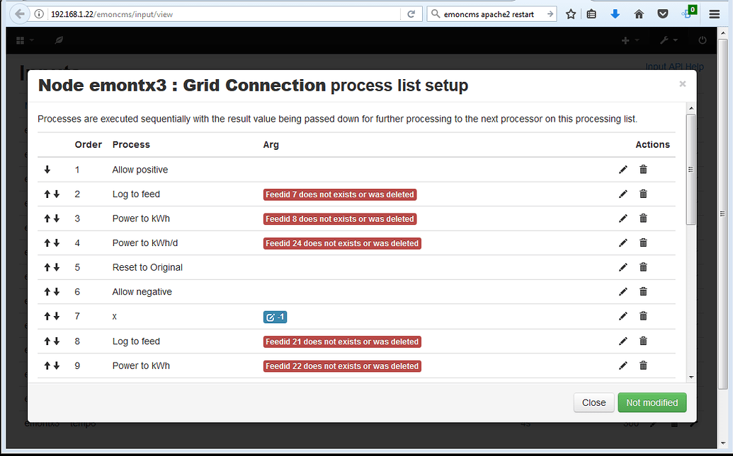 Local emoncms processes and feeds lost after change to a process - Help please - Emoncms ...