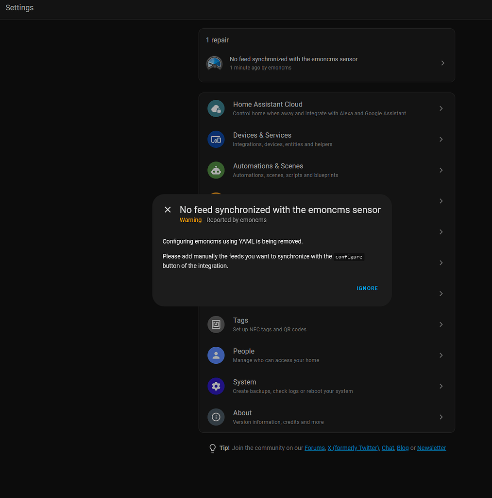 Home Assistant sync issue - Integrations - OpenEnergyMonitor Community