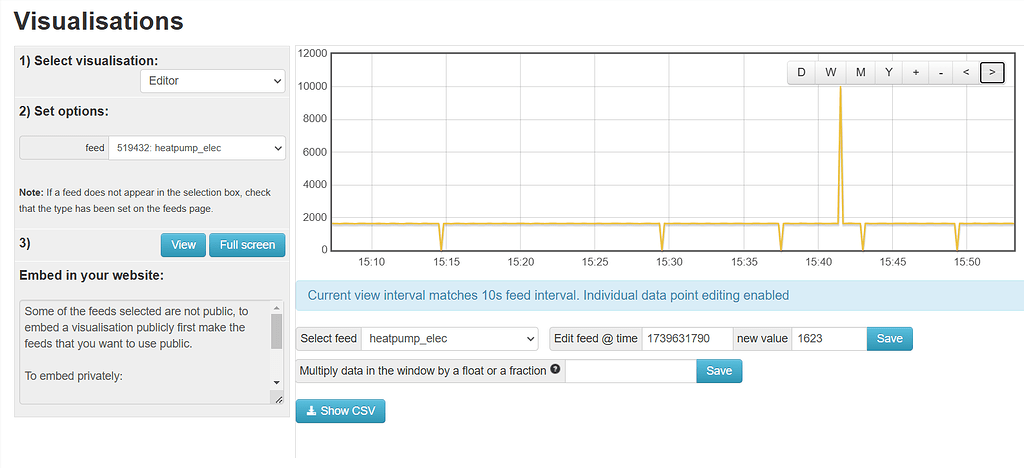 Issue with Emoncms feed, electrical meter readings are spiking ... Issue with Emoncms feed, electrical meter readings are spiking ...