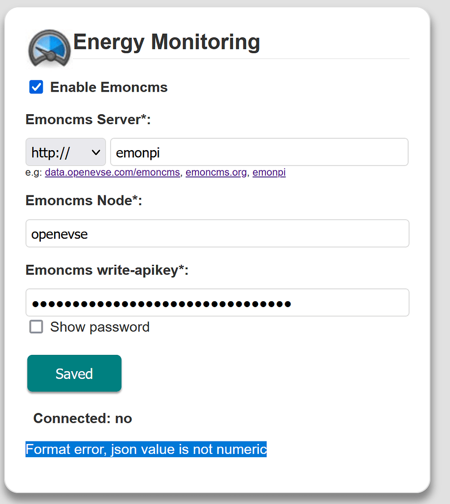 OpenEVSE to emon/cms won't connect properly - Emoncms - OpenEnergyMonitor Community