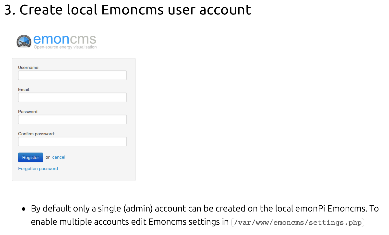 Emoncms user account - Emoncms - OpenEnergyMonitor Community